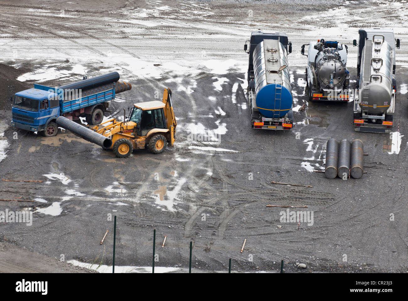 Machinery at garbage collection center Stock Photo - Alamy