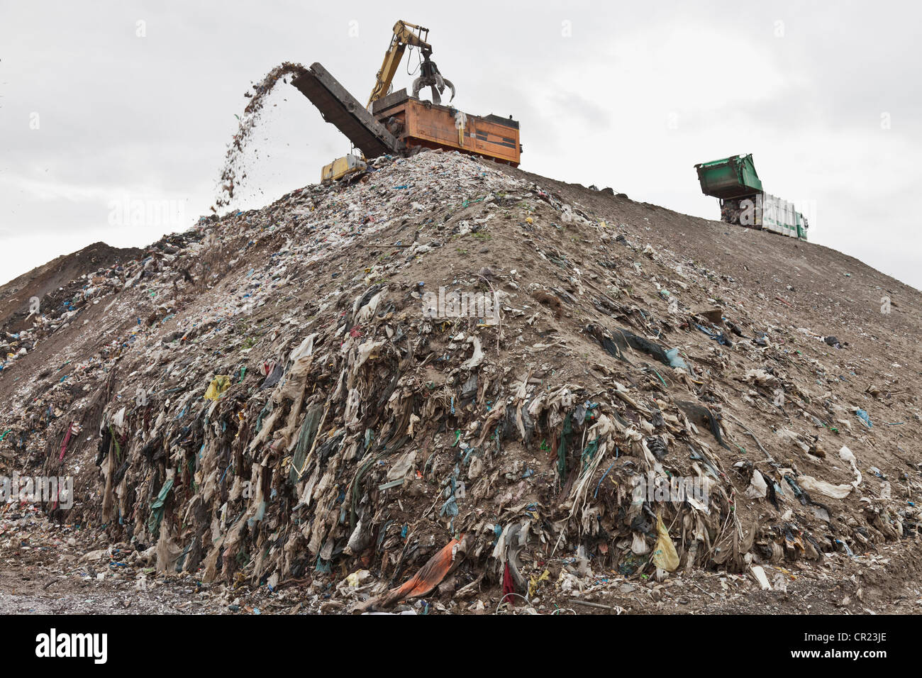 Machinery at garbage collection center Stock Photo - Alamy