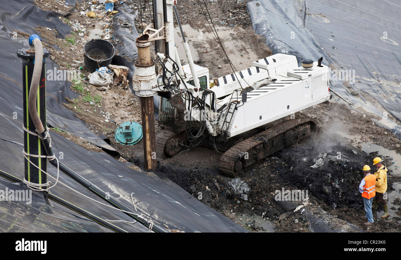 Machinery at garbage collection center Stock Photo - Alamy