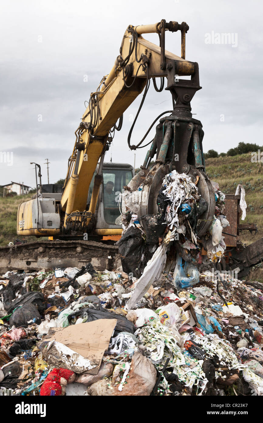 Crane at garbage collection center Stock Photo - Alamy