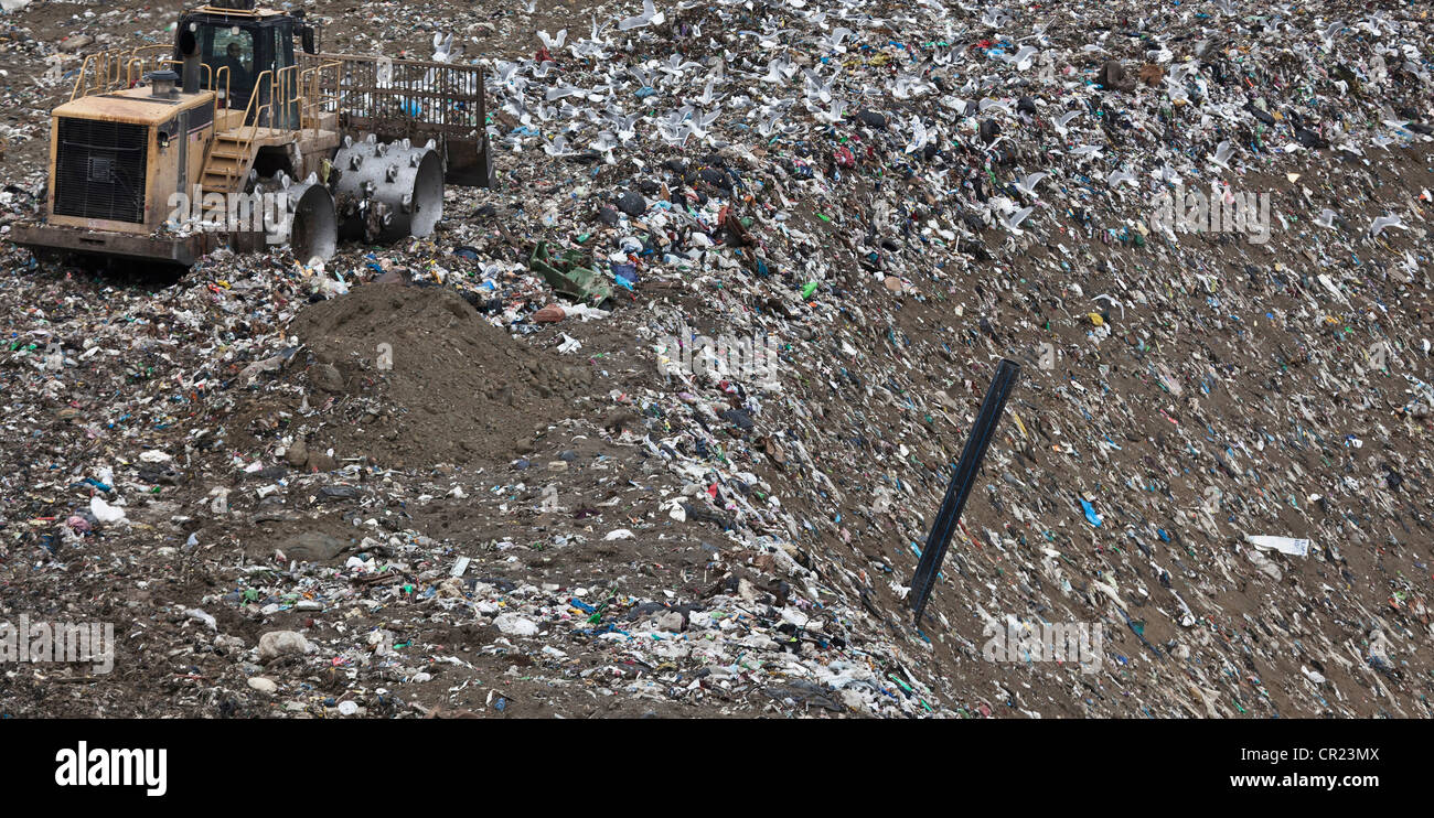 Machinery at garbage collection center Stock Photo - Alamy