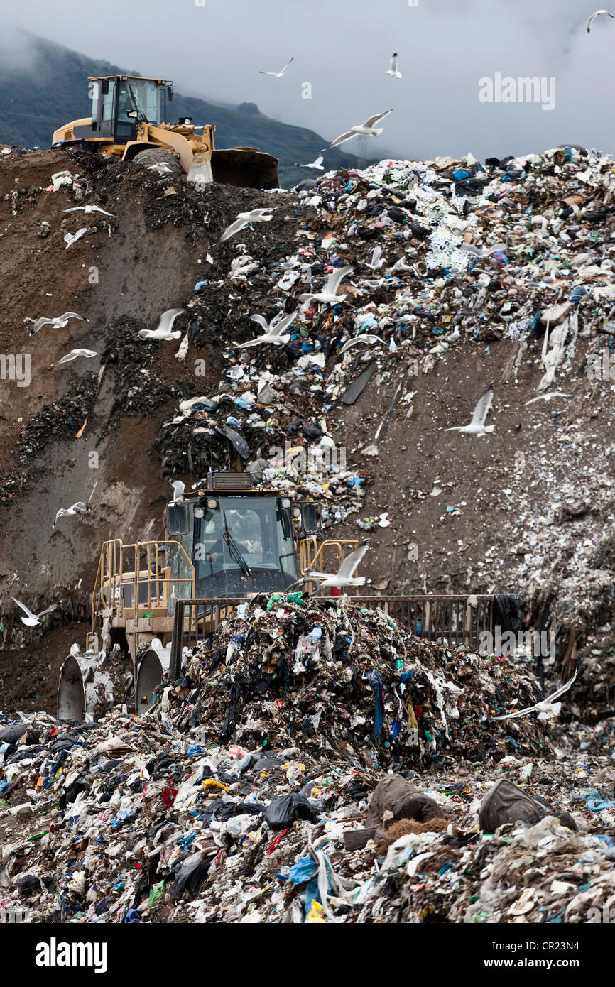 Machinery at garbage collection center Stock Photo - Alamy