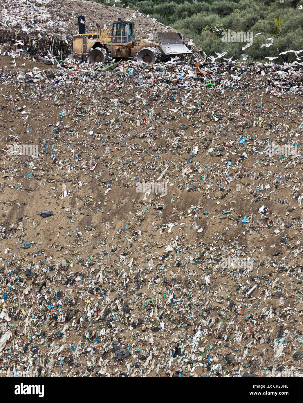 Machinery at garbage collection center Stock Photo - Alamy