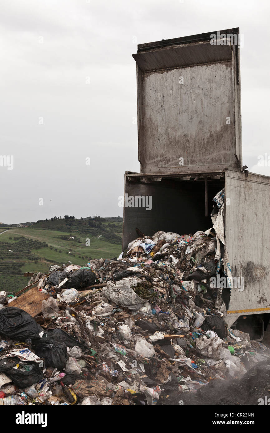 Machinery at garbage collection center Stock Photo - Alamy