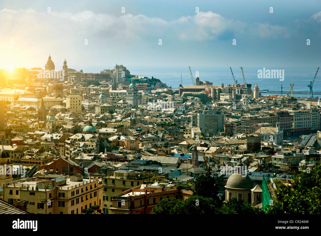 Aerial view of coastal city Stock Photo - Alamy