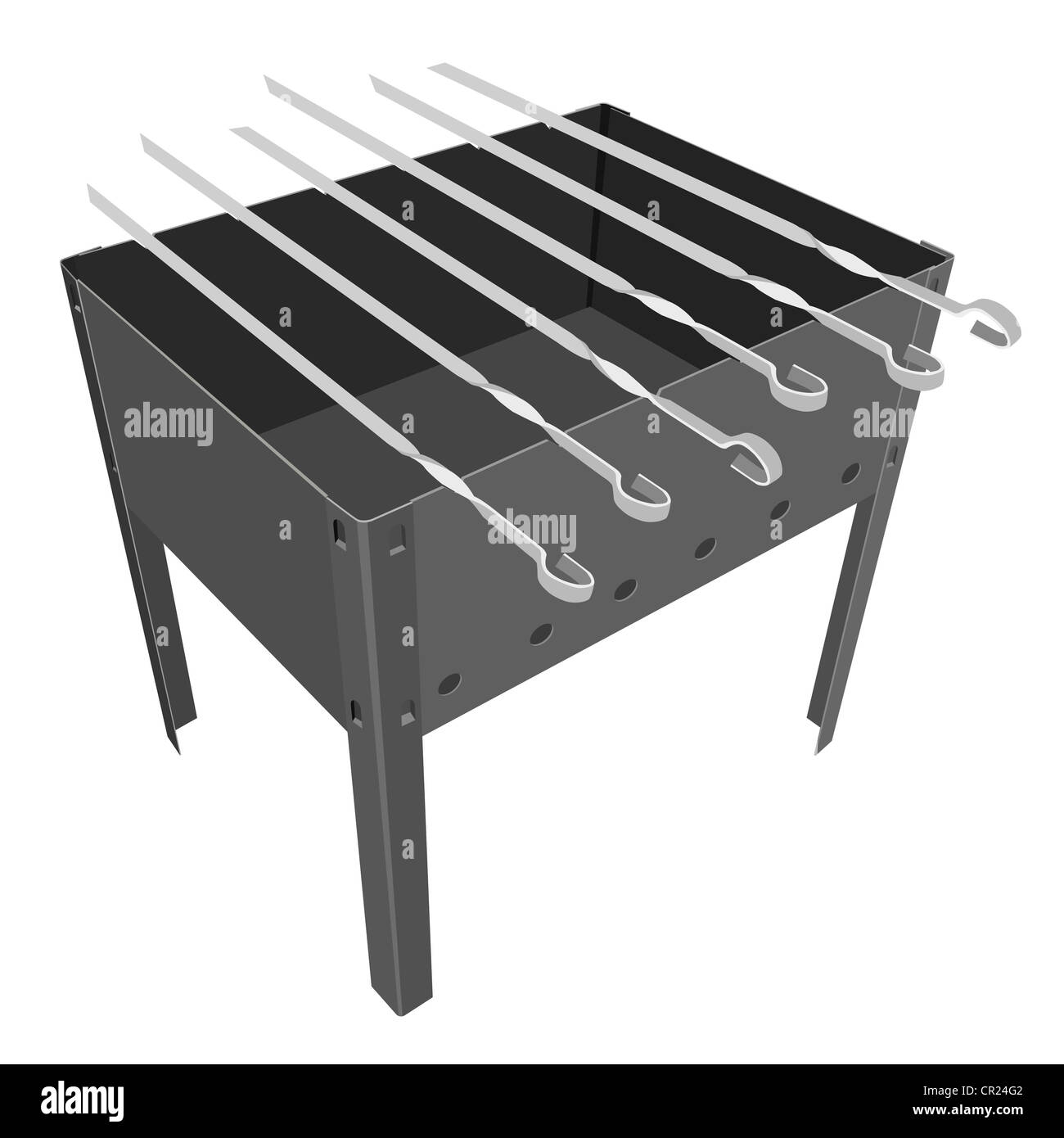 barbecue grill on a white background Stock Photo - Alamy