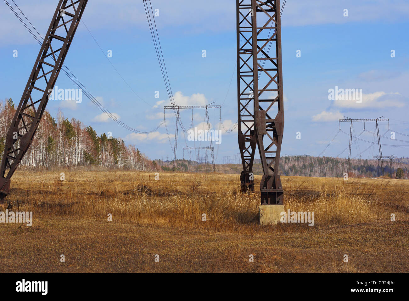 electrical grid near field Stock Photo - Alamy