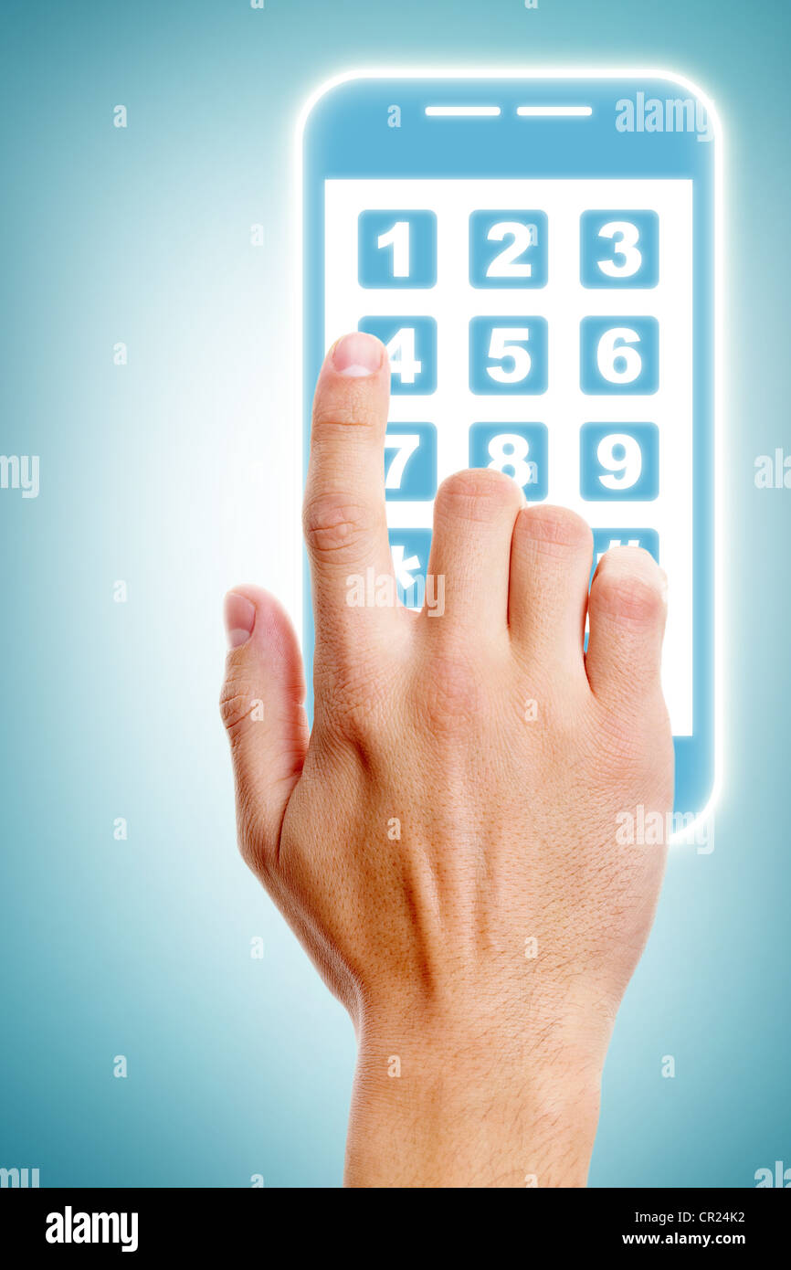 Man pressing handheld button hi-res stock photography and images - Alamy