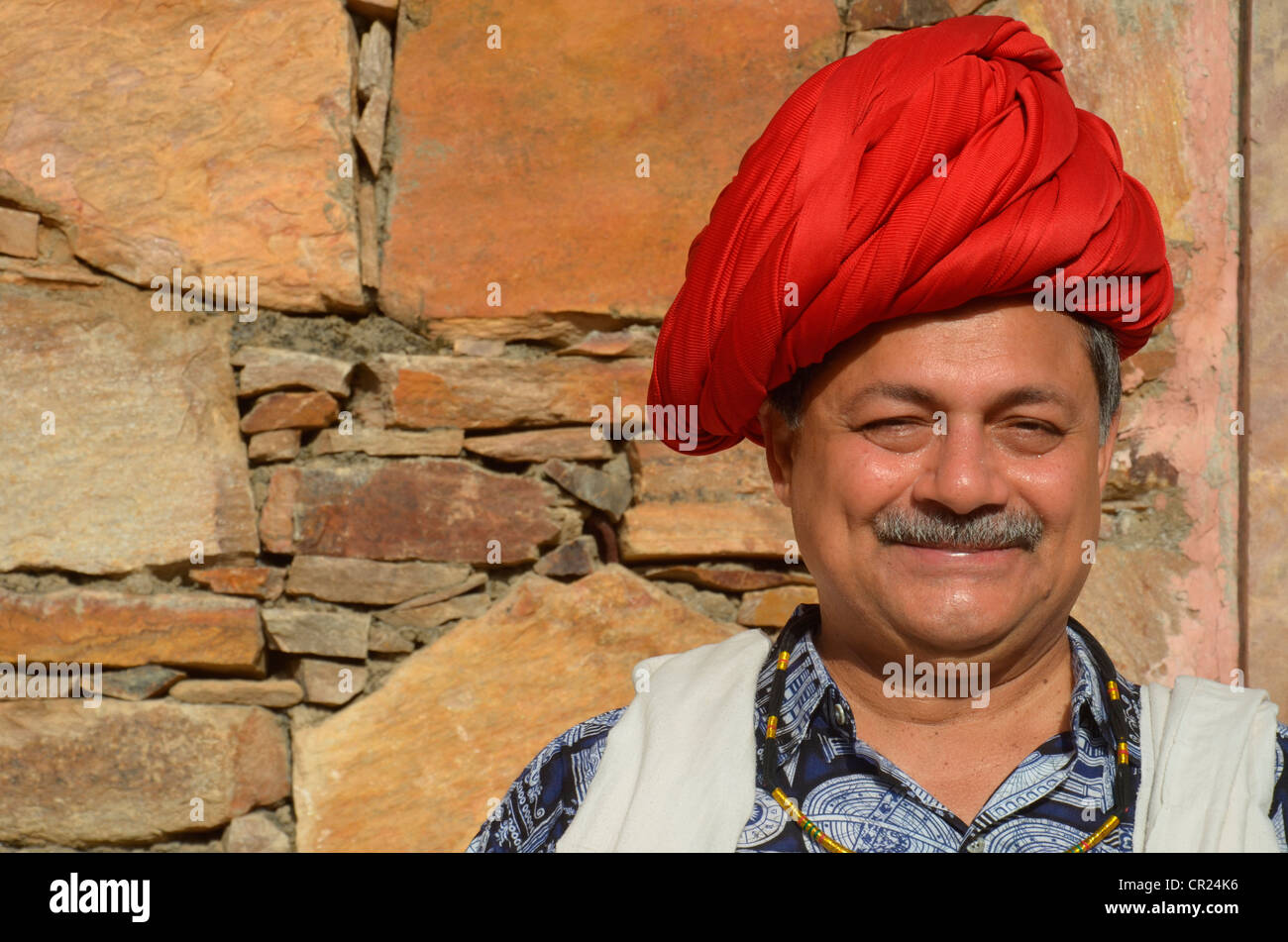 An indian with red turban Stock Photo - Alamy