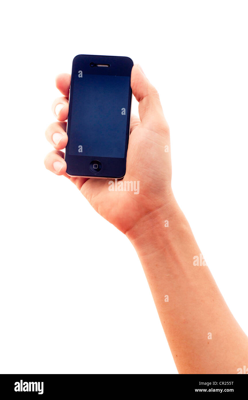 Man holding iphone 4 hi-res stock photography and images - Alamy