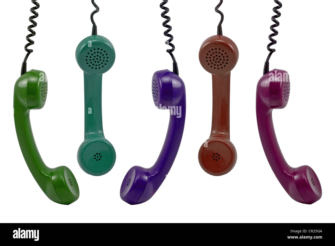 colorful telephone receivers isolated on white background Stock Photo ...