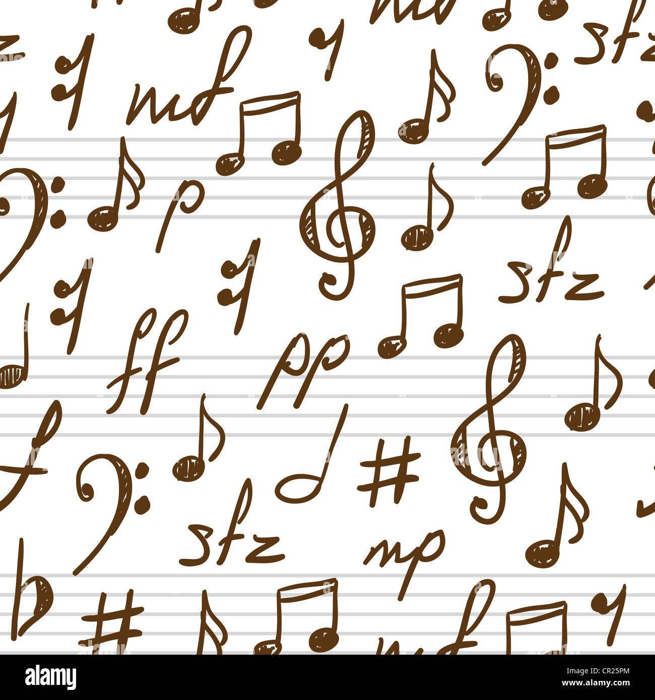 Seamless abstract background with music symbols. Vector illustration ...