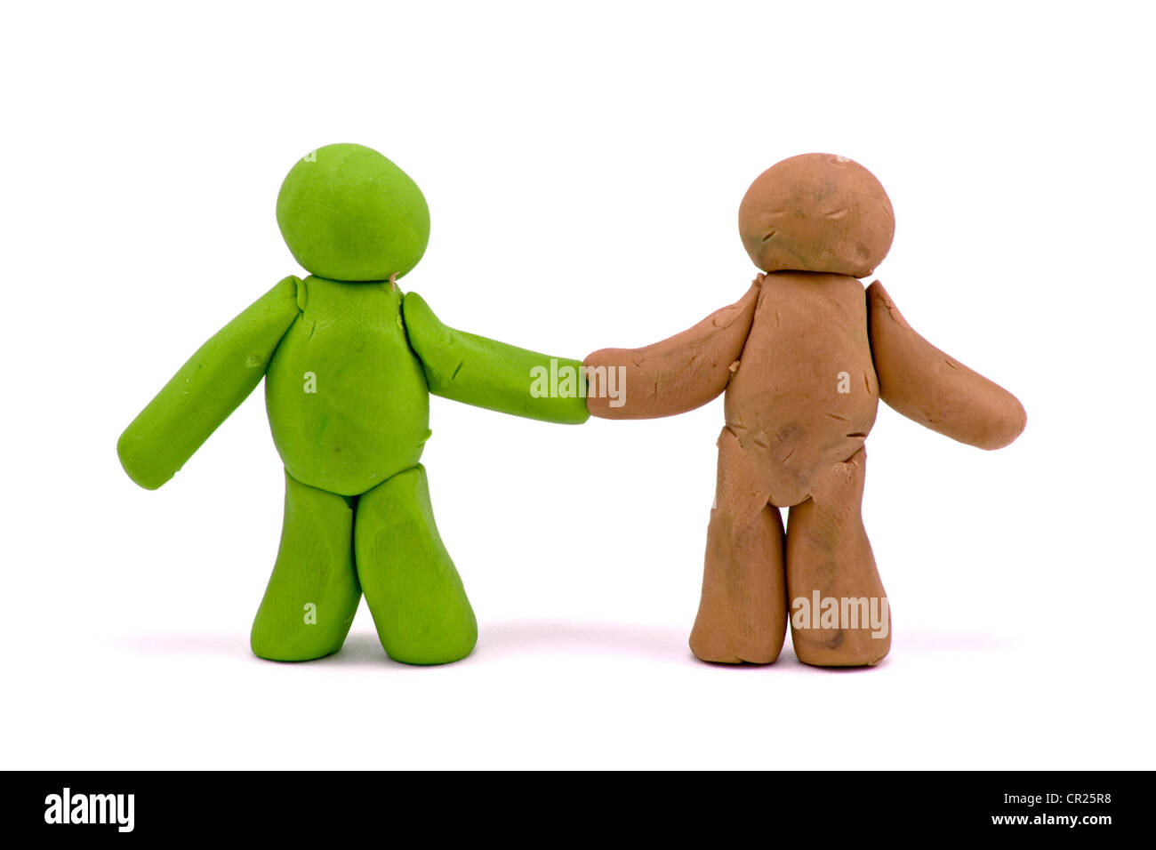 two friends made from plasticine over white background Stock Photo - Alamy