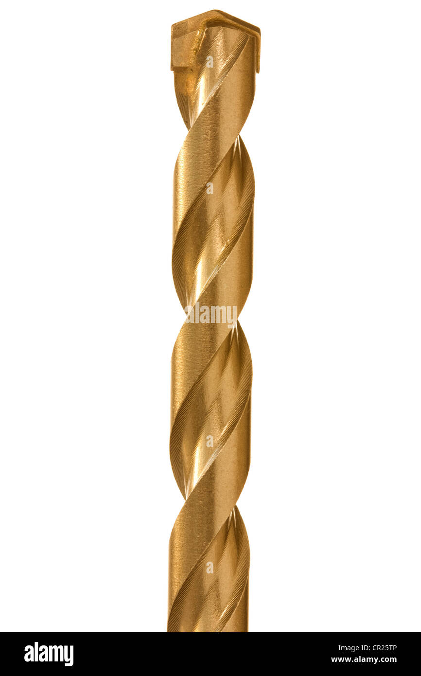 golden drill bit isolated on white background Stock Photo - Alamy