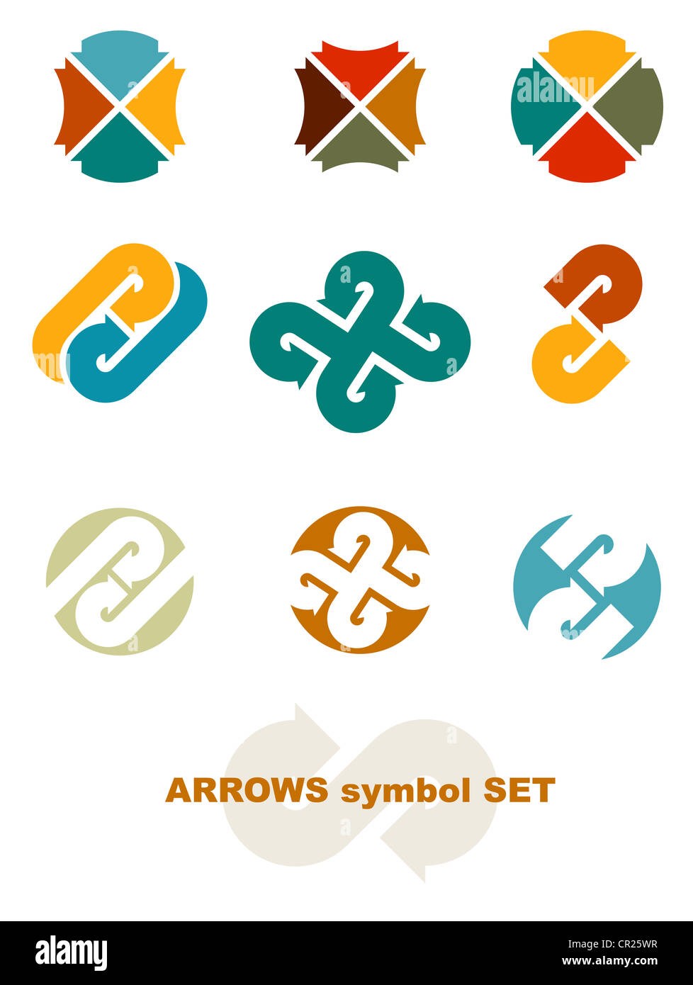 Symbols with arrows. Vector illustration Stock Photo - Alamy