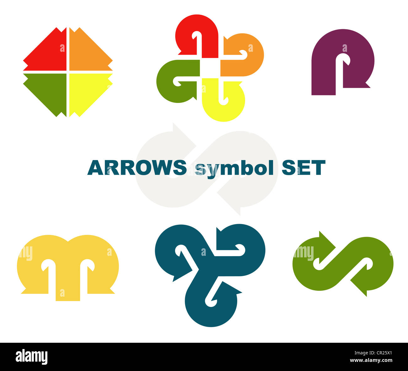 Symbols with arrows. Vector illustration Stock Photo - Alamy