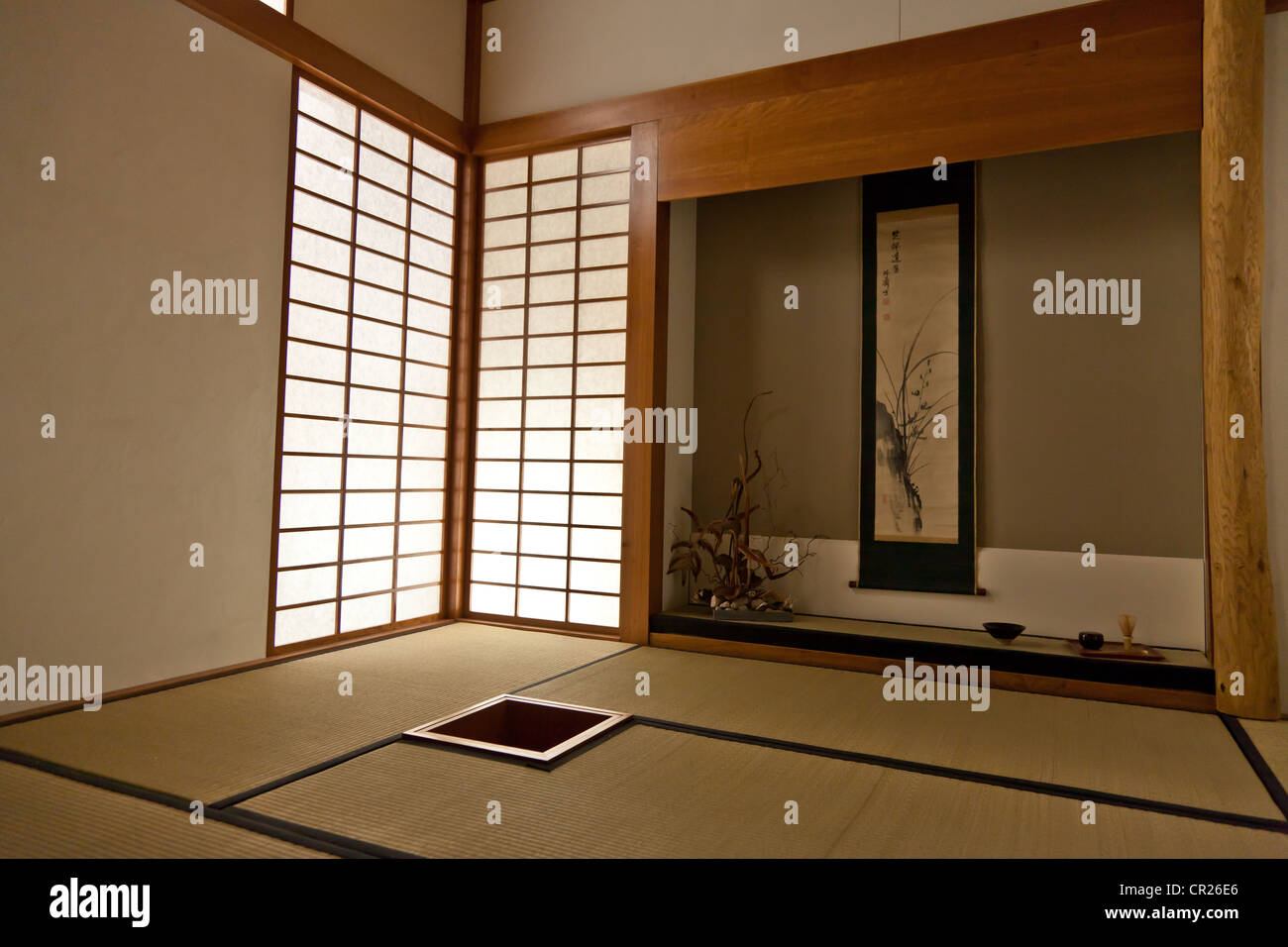 Interior of a Japanese room. Every details are original Stock Photo - Alamy