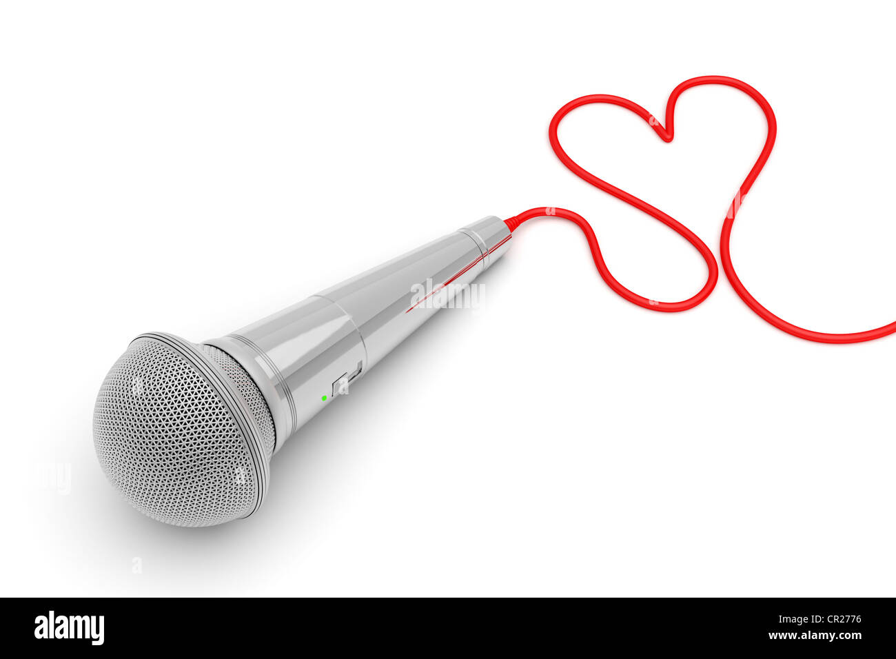 Music for love - concept image with microphone and heart shaped wire ...
