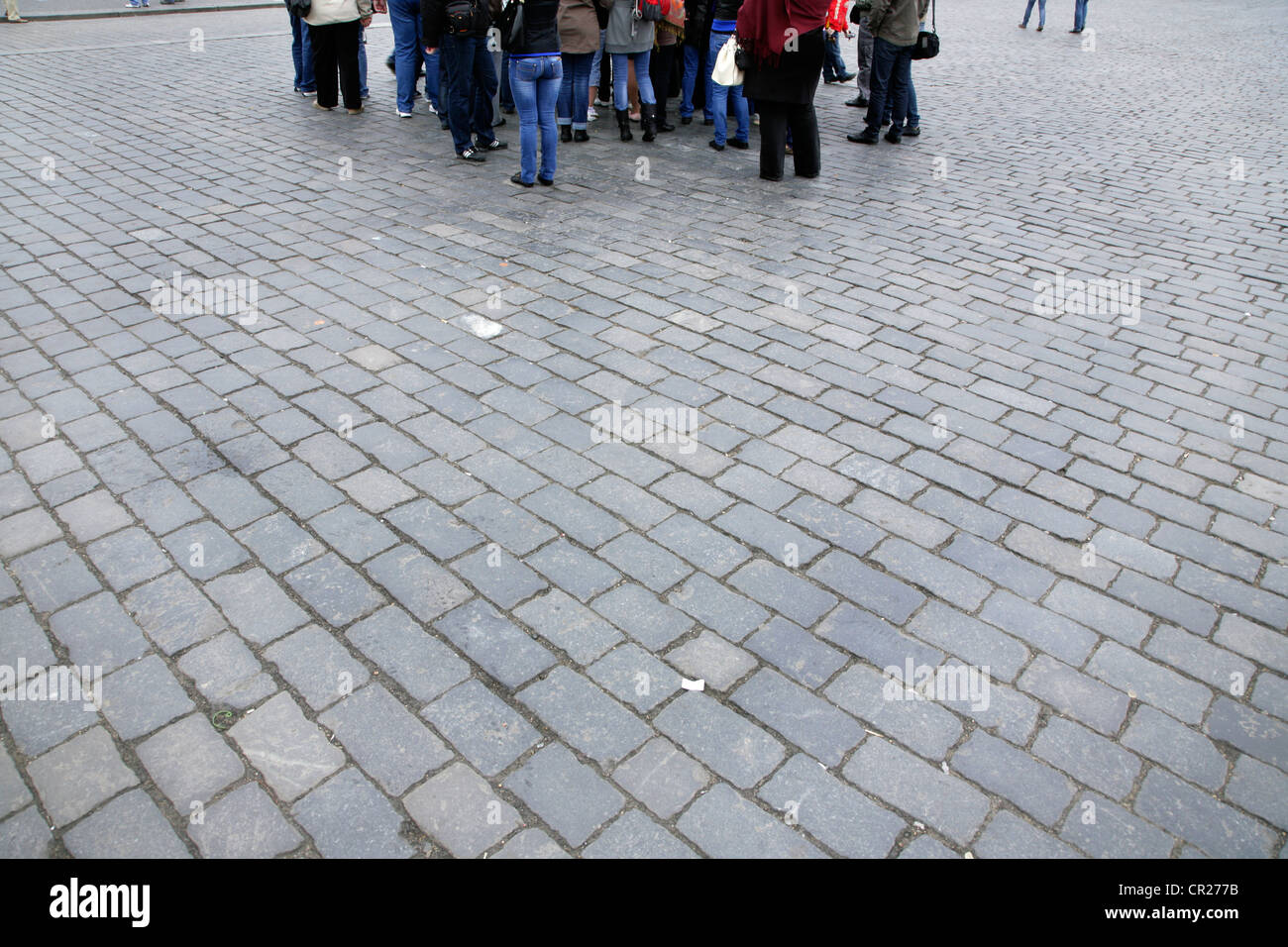 Tour group in the Town Hall Square, Prague, Czech republic Stock Photo ...