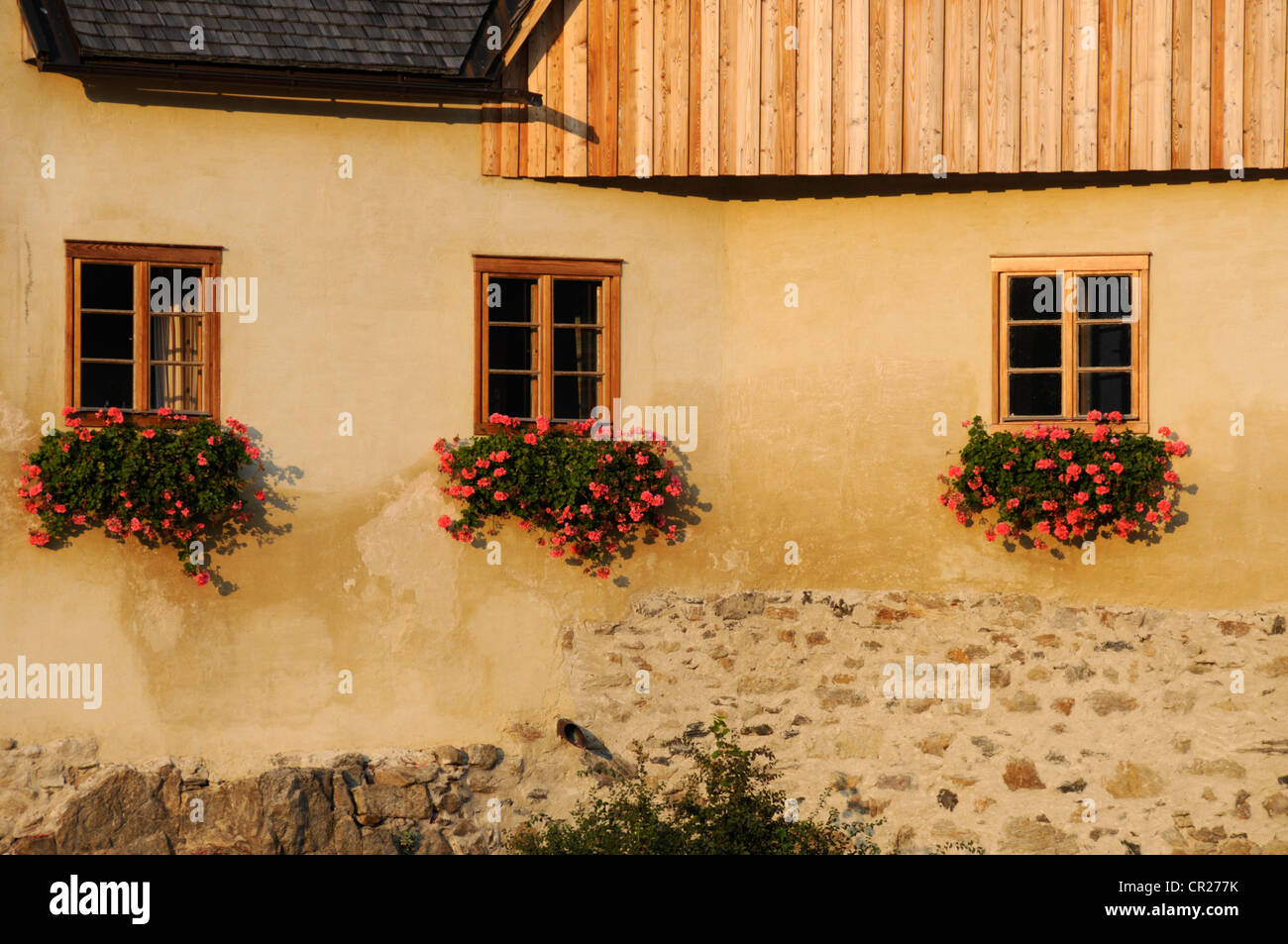 Alpine window flower boxes austrian window flower boxes hi-res stock ...