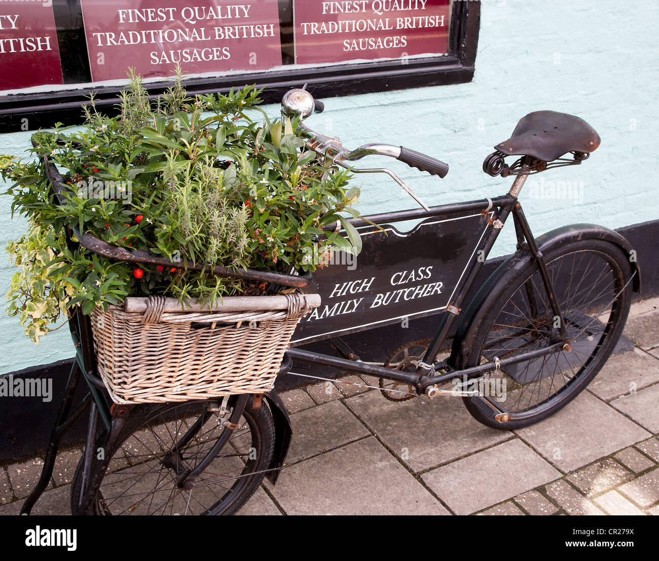 Old fashioned butcher bicycle Stock Photo - Alamy