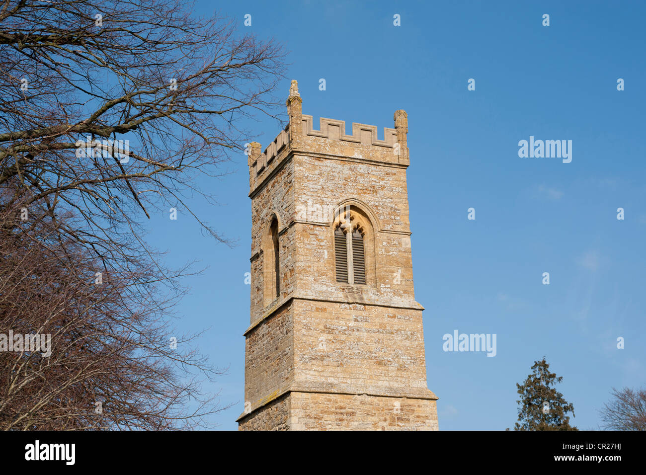 The tower of Saint Helen's Church, Great Oxendon, Northamptonshire ...