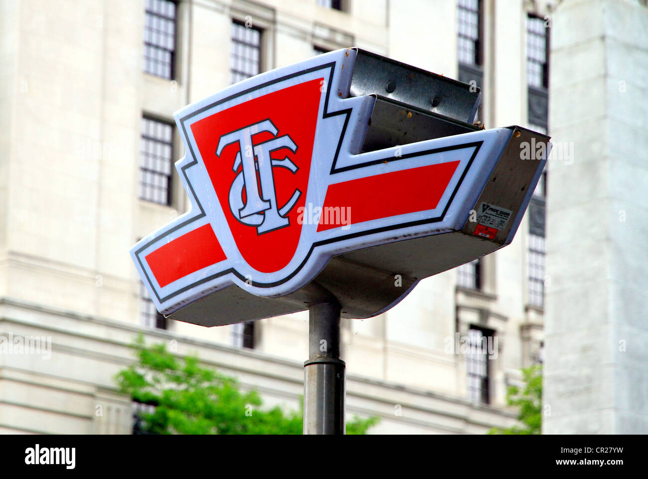 A TTC symbol outside a subway station in Toronto Stock Photo - Alamy