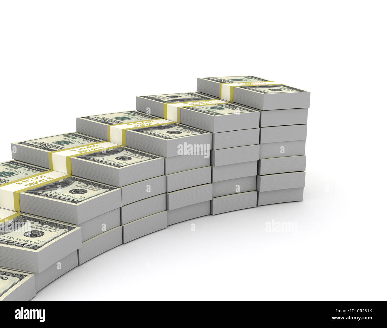 Money graph on white background Stock Photo - Alamy