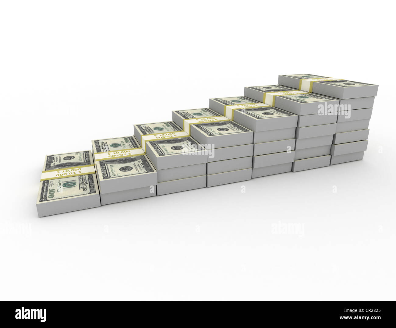 Rising money graph made of us dollars Stock Photo - Alamy