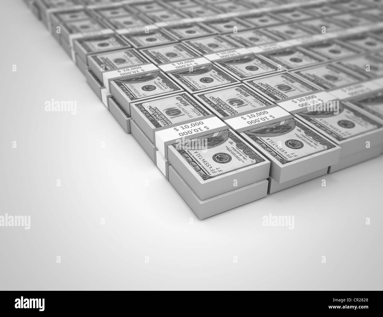 Money background large pile of us dollar bill bundles Stock Photo - Alamy