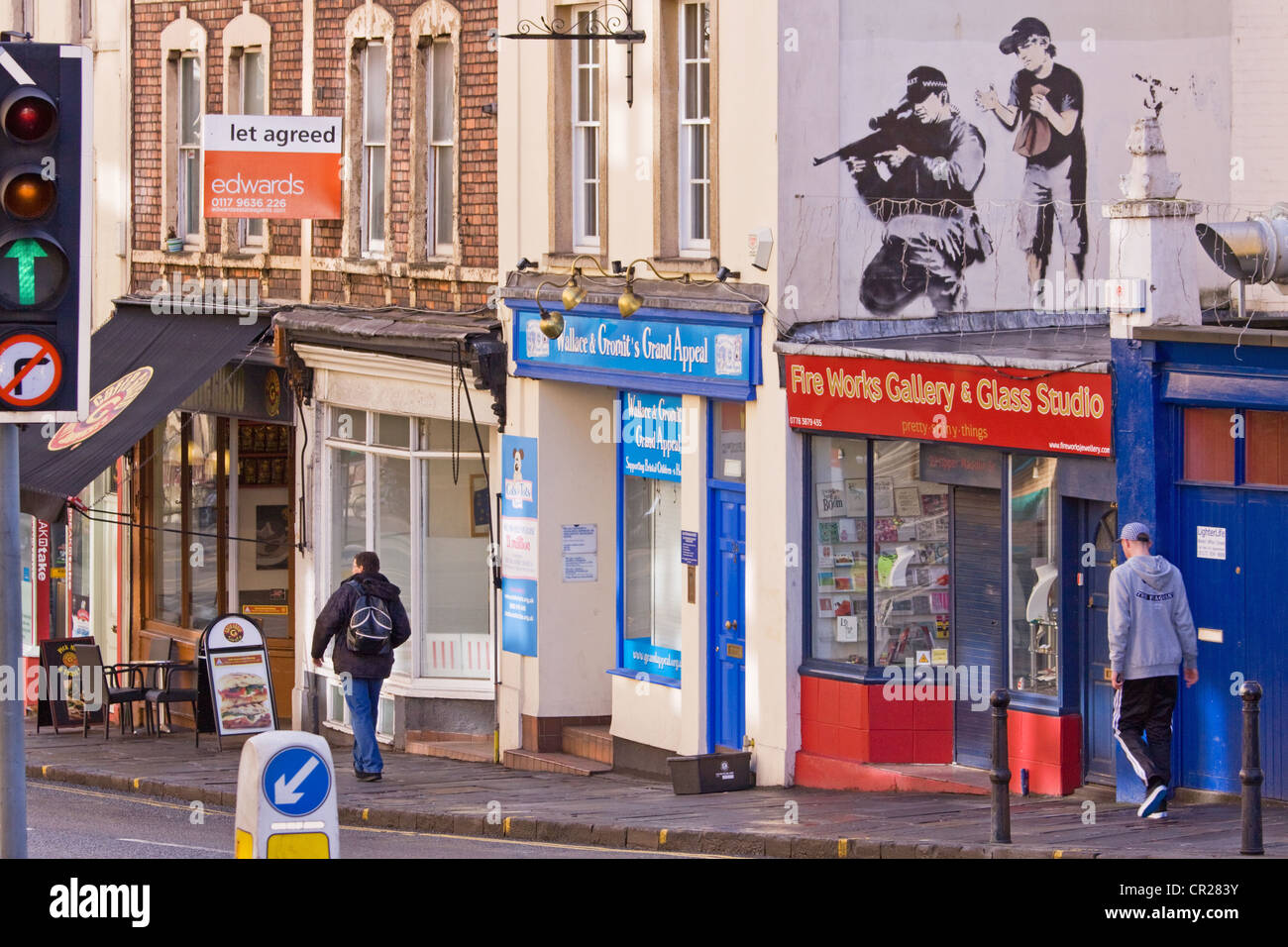 Police sniper as depicted by the graffiti artist Banksy in Maudlin ...