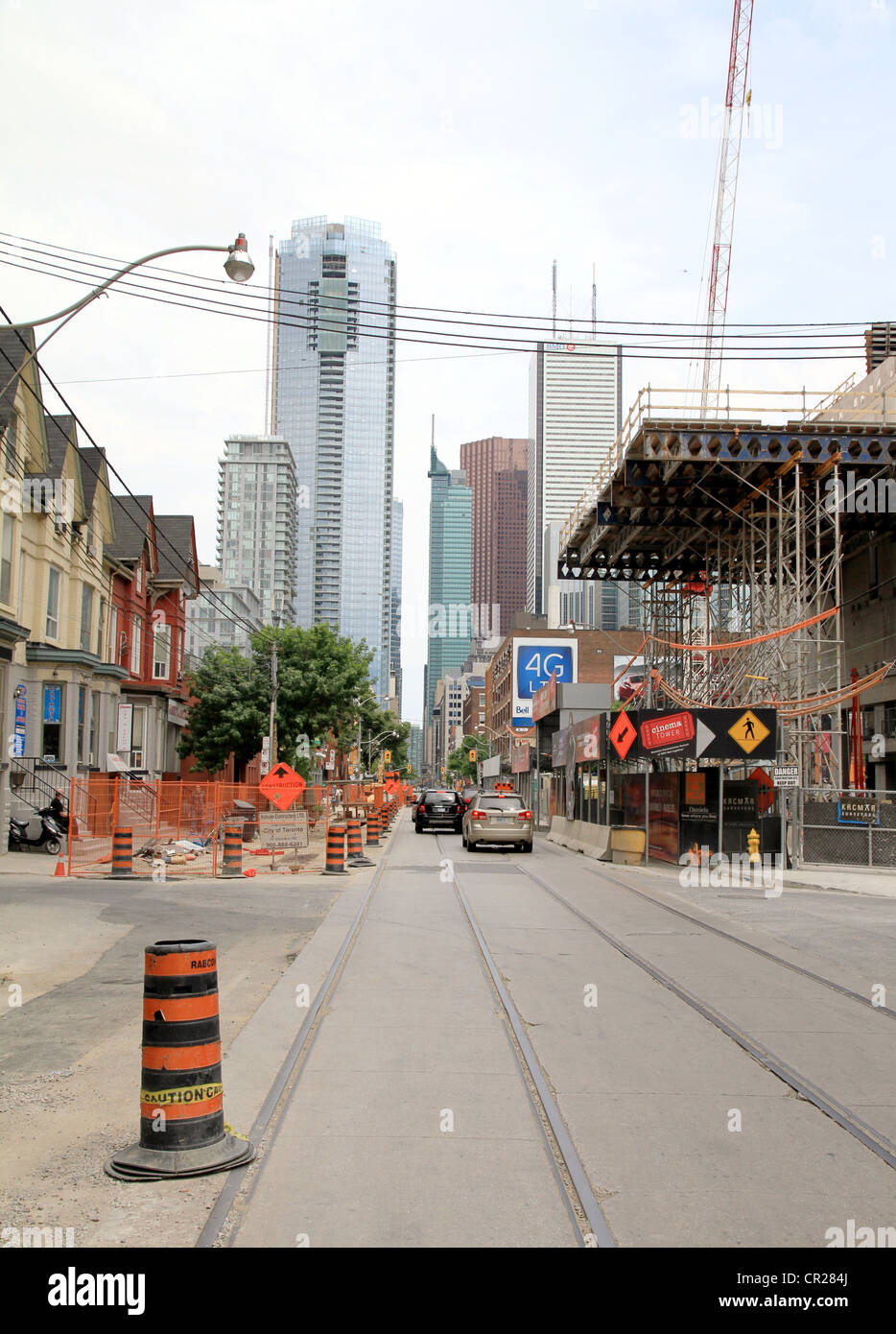 Public works in a street in Downtown Toronto Stock Photo - Alamy