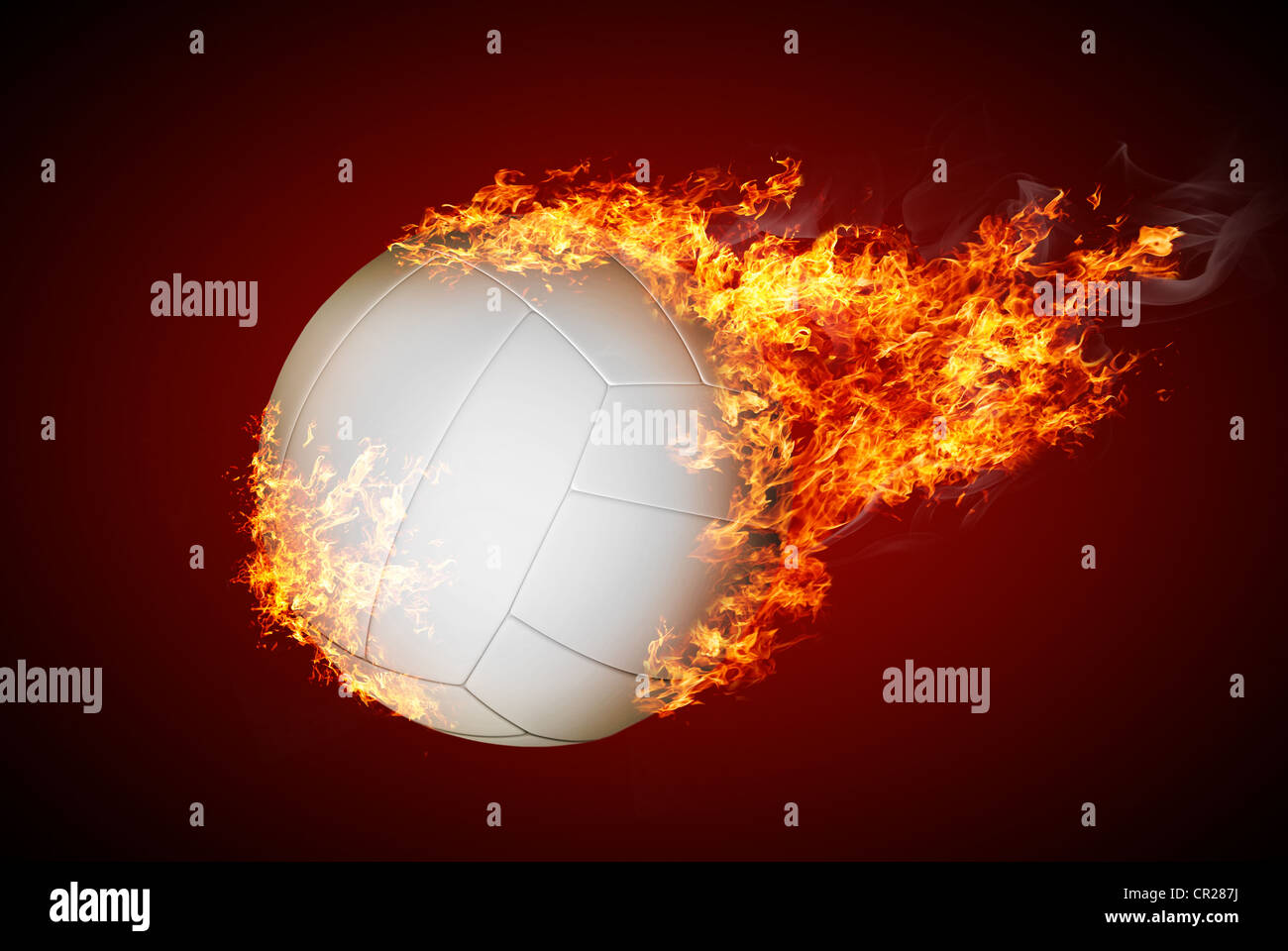Flying volleyball on fire Stock Photo - Alamy