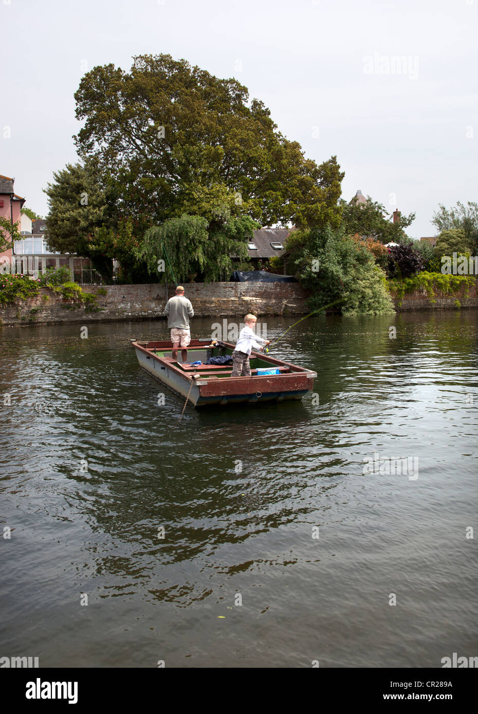 Fishing on the River Avon in Christchurch Stock Photo - Alamy
