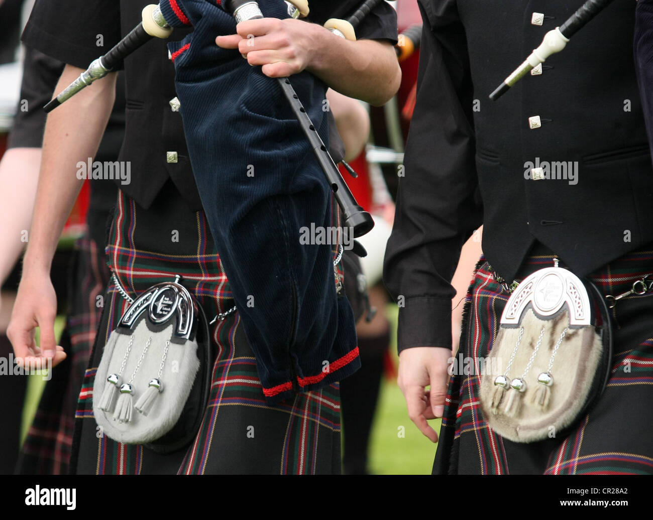 Scottish pipe band with bagpipes Stock Photo - Alamy
