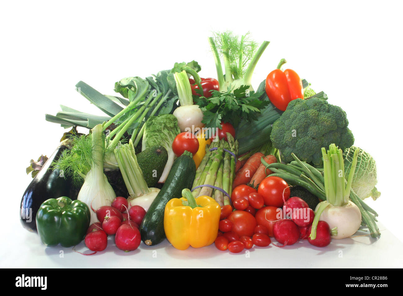Colorful mix of many different fresh vegetables Stock Photo - Alamy