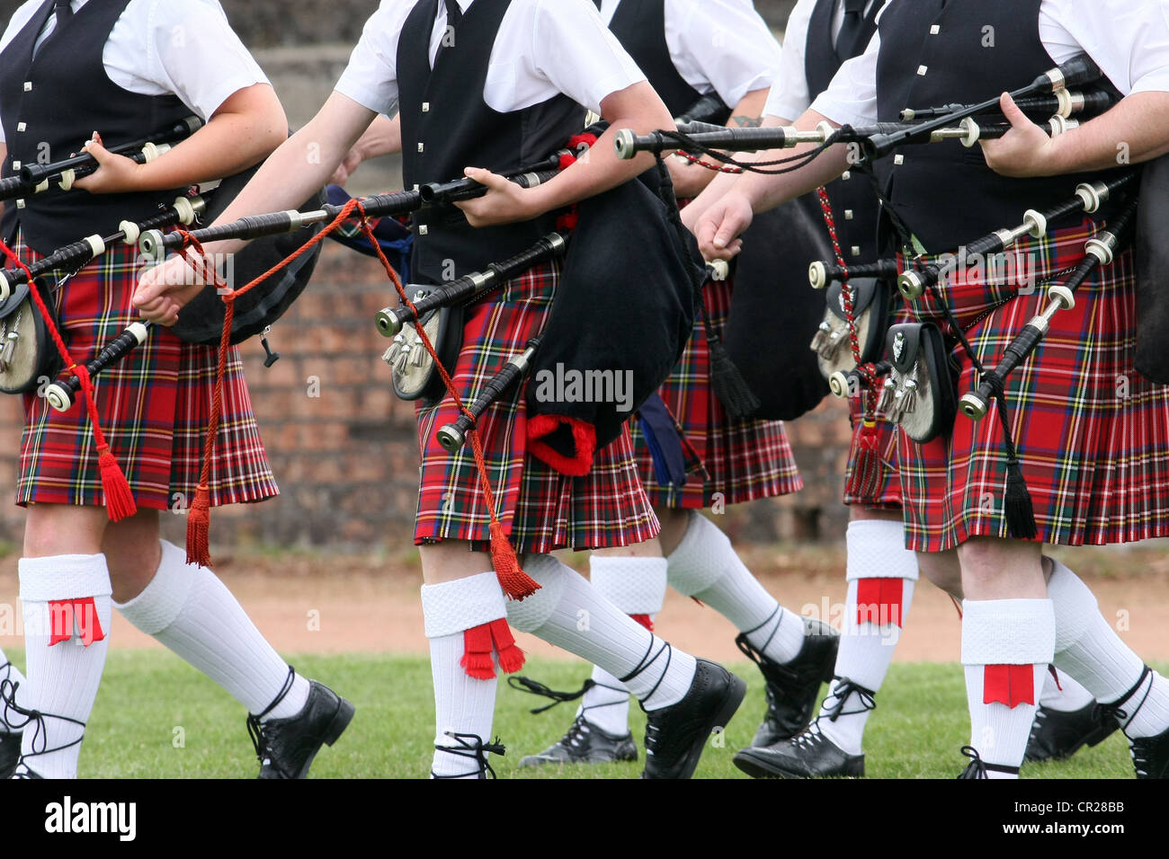 Scottish pipe band with bagpipes Stock Photo - Alamy