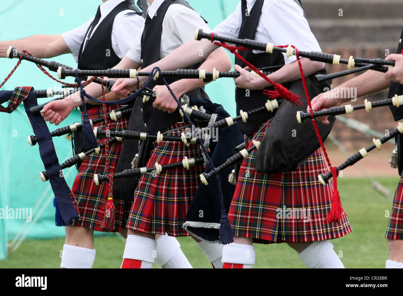 Scottish pipe band with bagpipes Stock Photo - Alamy
