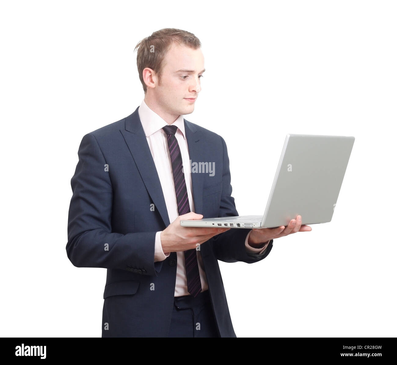 Business man with laptop Stock Photo - Alamy