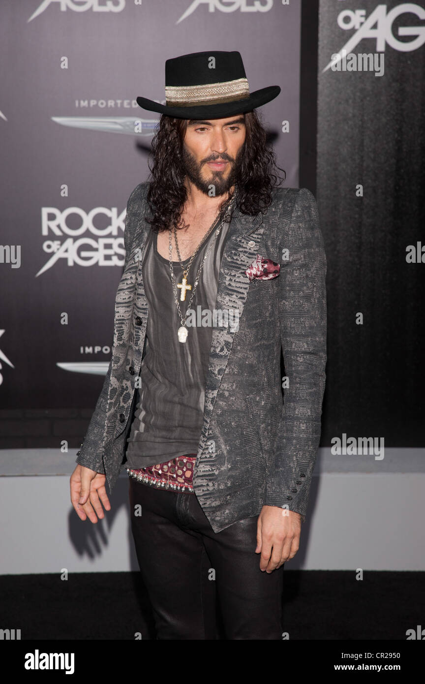 Actor Russell Brand arrives at the 'Rock of Ages' Los Angeles premiere ...