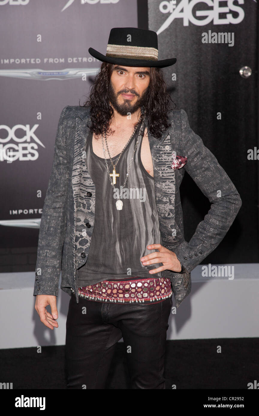 Actor Russell Brand arrives at the 'Rock of Ages' Los Angeles premiere ...