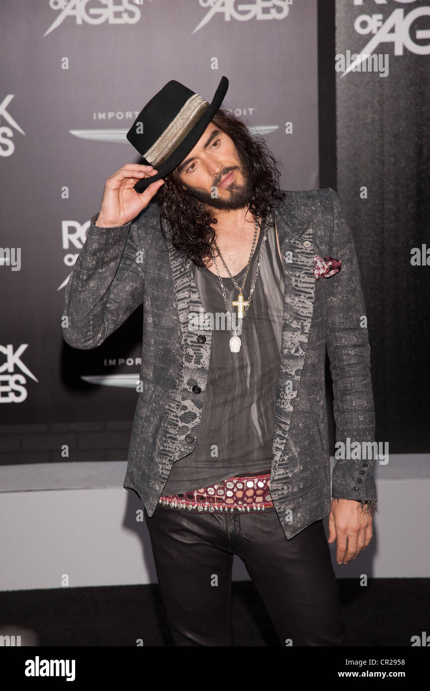 Actor Russell Brand arrives at the 'Rock of Ages' Los Angeles premiere ...