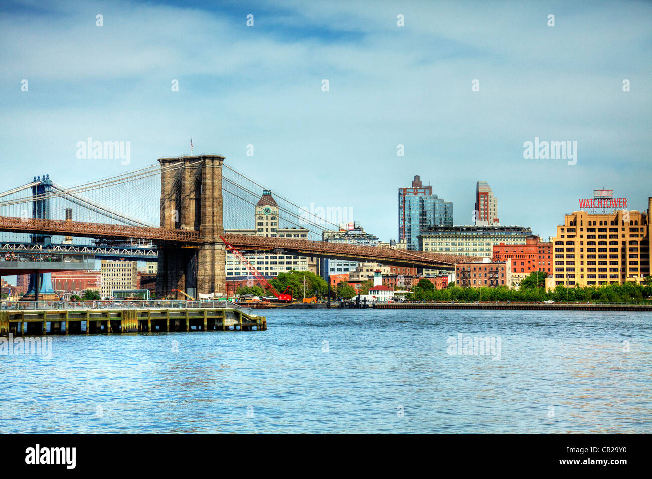 Brooklyn bridge from Manhattan side looking towards The Watchtower ...