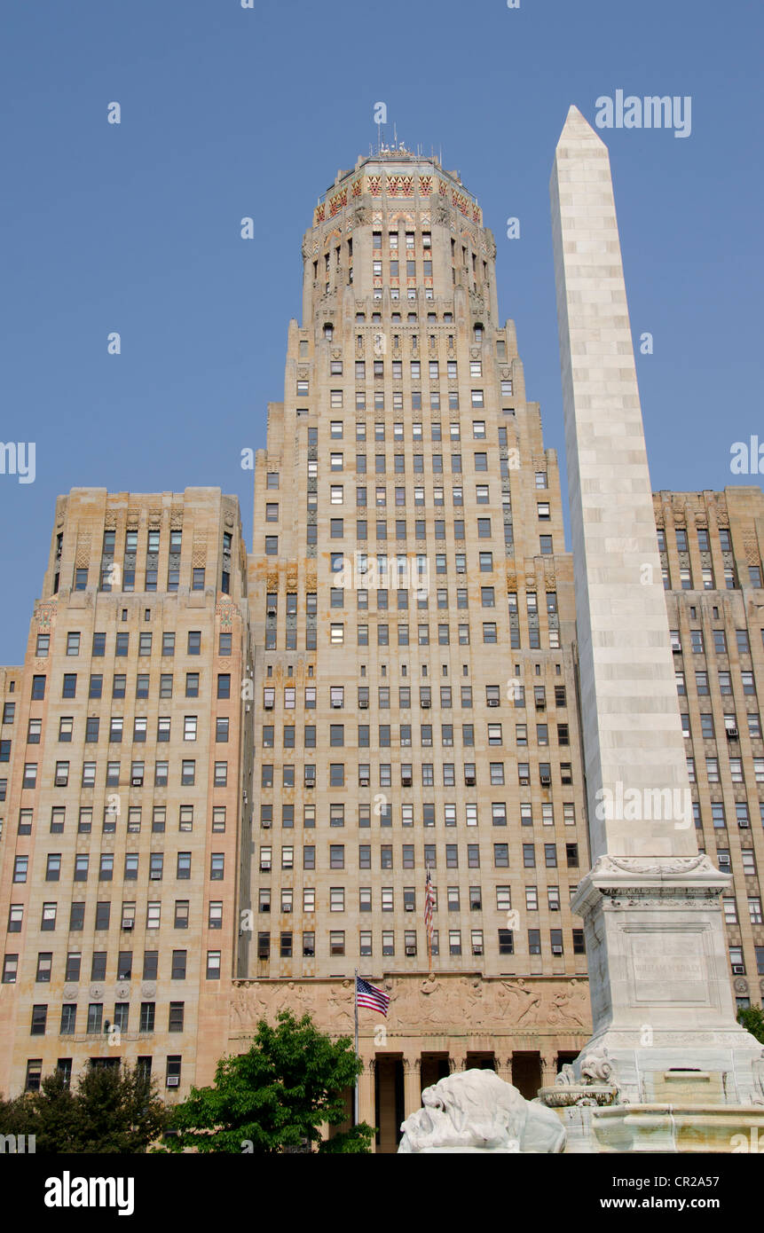 New York, Buffalo, City Hall. Historic Art Deco building with The ...