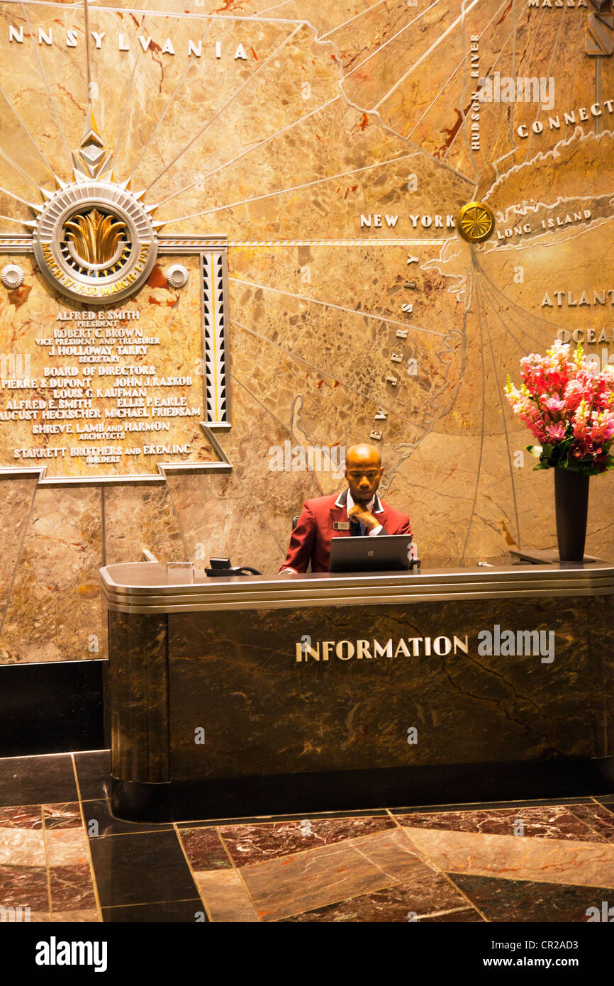 Famous empire state lobby vertorama new york city iconic hi-res stock ...