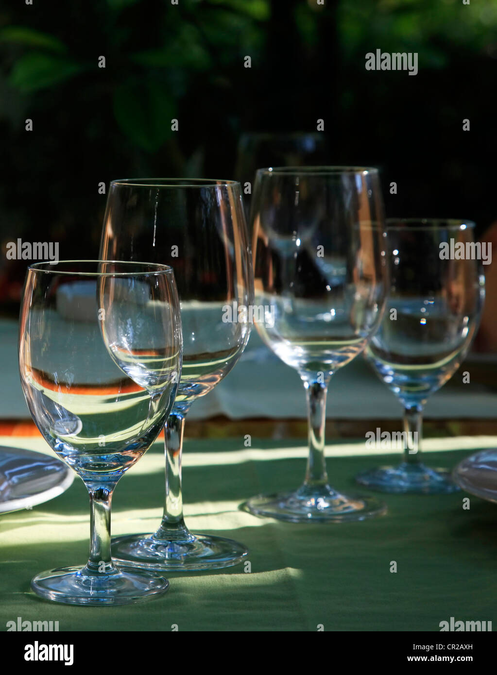 Table setting at a European restaurant Stock Photo - Alamy