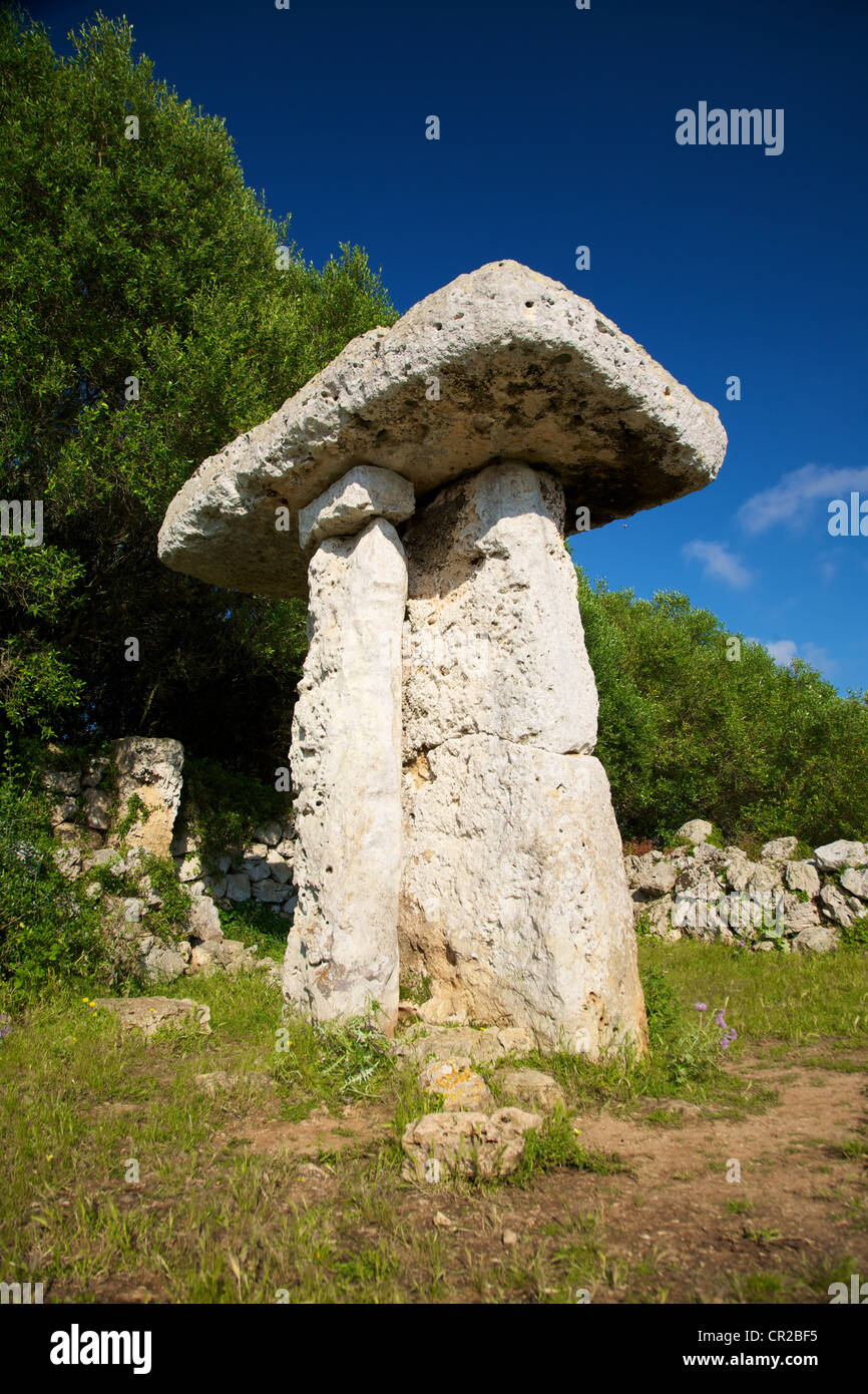 prehistoric talaiot monument at Menorca Island in Spain Stock Photo - Alamy