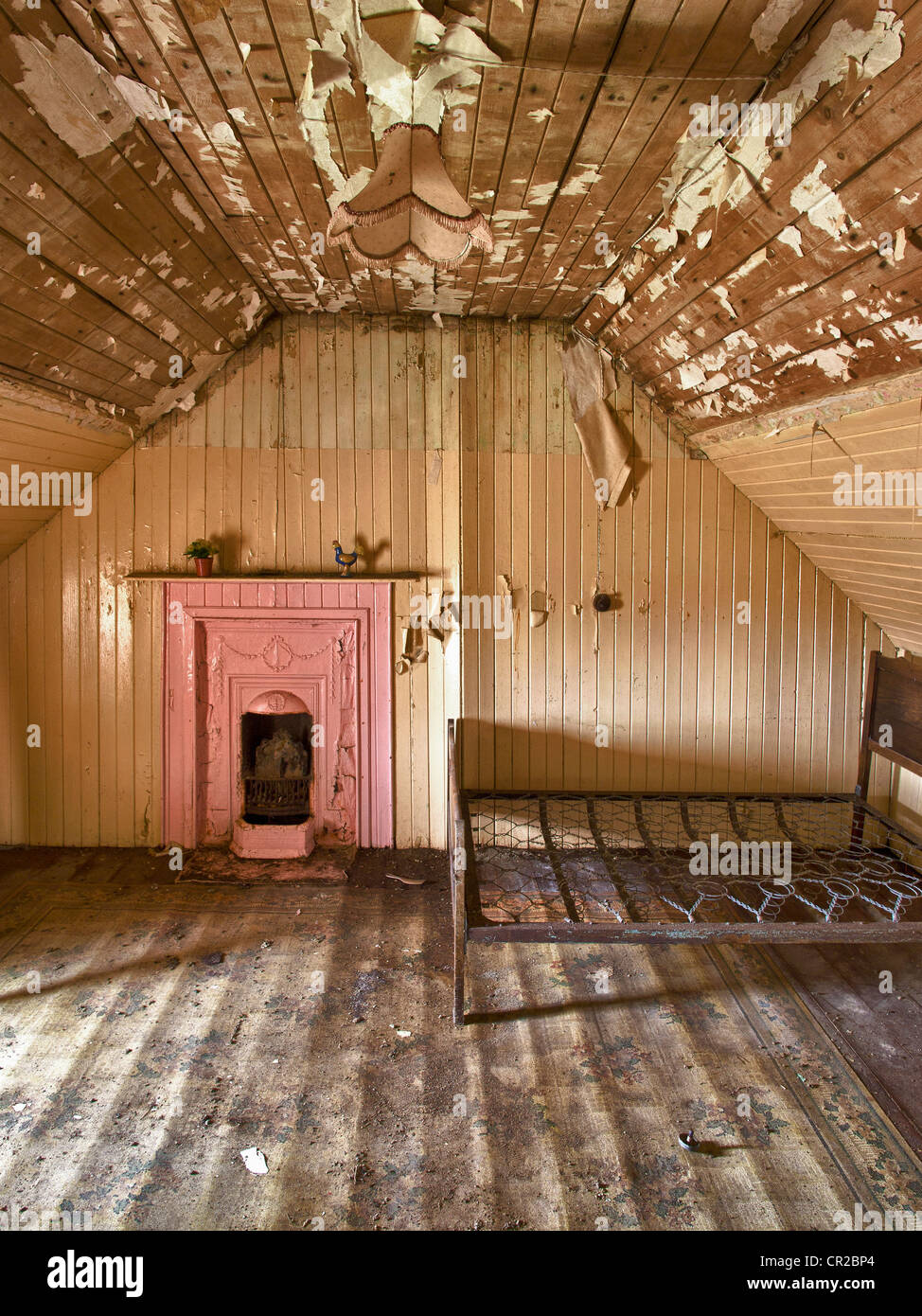 Bedroom in Abandoned Croft House, Isle of Lewis, Scotland Stock Photo ...