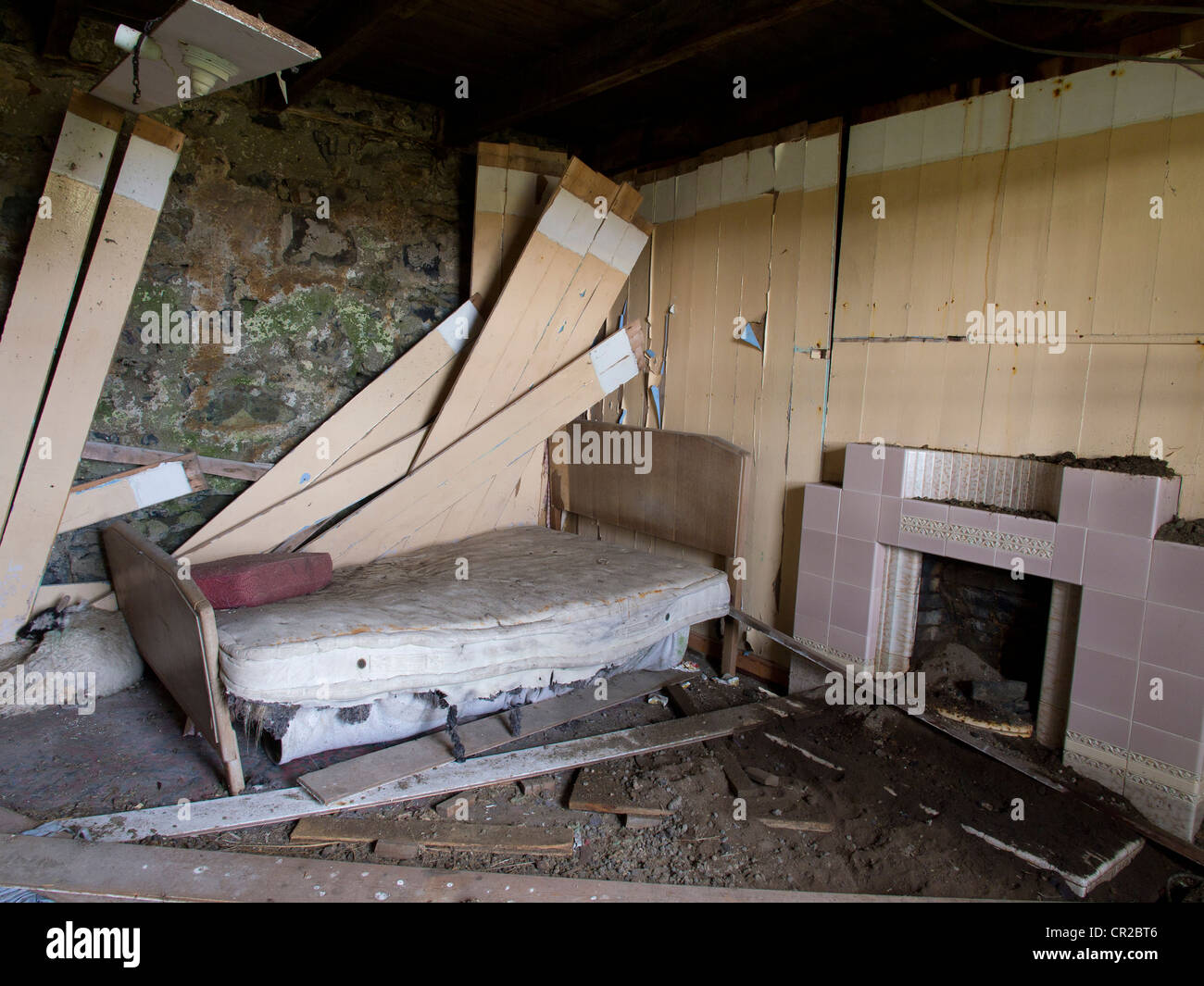 Bedroom in Abandoned Croft House, Isle of Lewis, Scotland Stock Photo ...