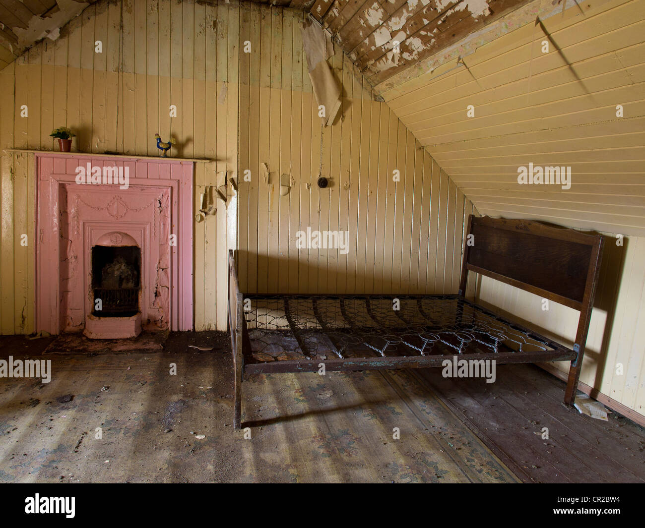 Bedroom in Abandoned Croft House, Isle of Lewis, Scotland Stock Photo ...